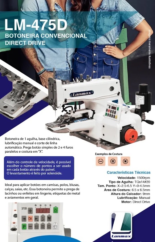 Botoneira Direc Drive -lm-475d- Lanmax | MS Maquinas de Costura
